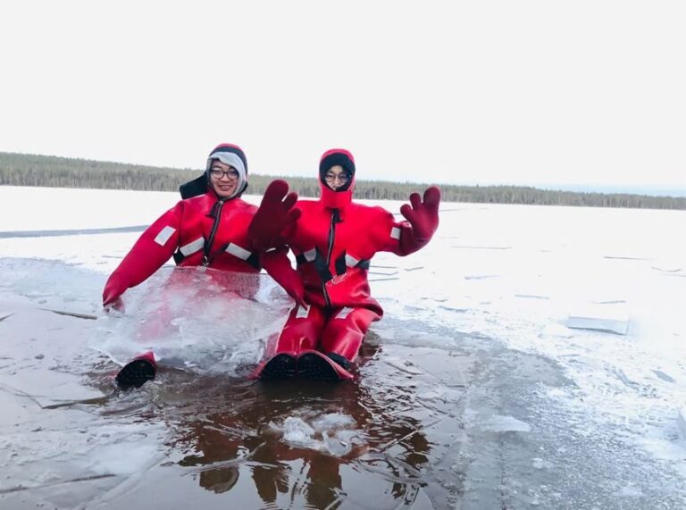 Lapland: Hiking, Ice Fishing, Floating & BBQ Snow Adventure - Snowshoeing in the Arctic Forest