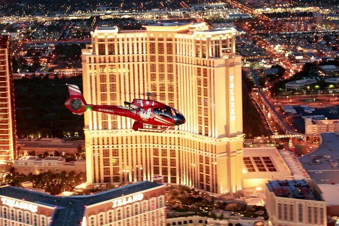 Las Vegas Night Flight by Helicopter with Lunch at Buddy V's at Venetian Resort - The Value of the Tour