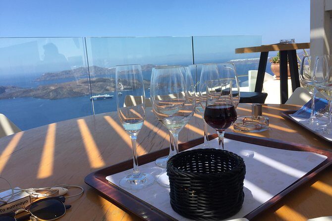 Santorini 3 and half Hour Wine Tour Day/Sunset - The Second Stop: Venetsanos Winery — Where Sky Meets Sea