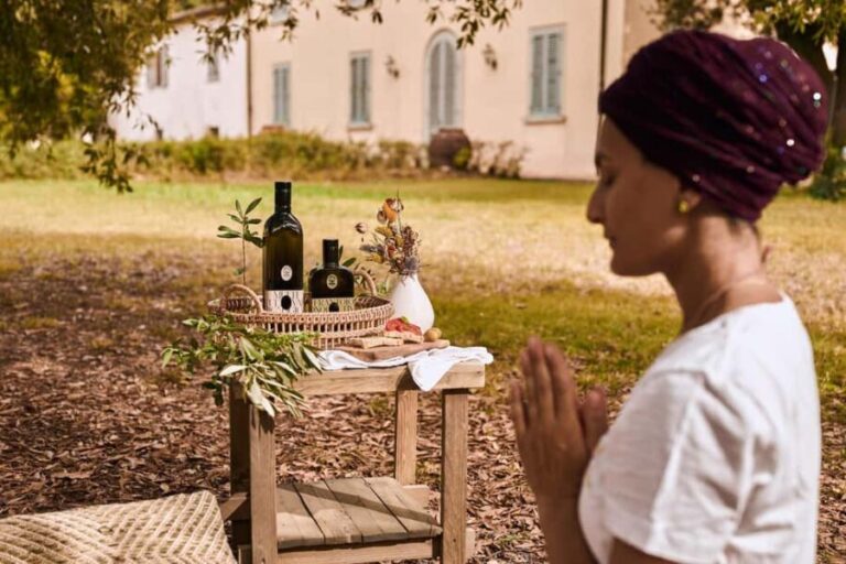 Fattoria La Leccia, Montespertoli: Yoga & Olive Oil Tasting - The Peaceful Garden and Scenic Surroundings