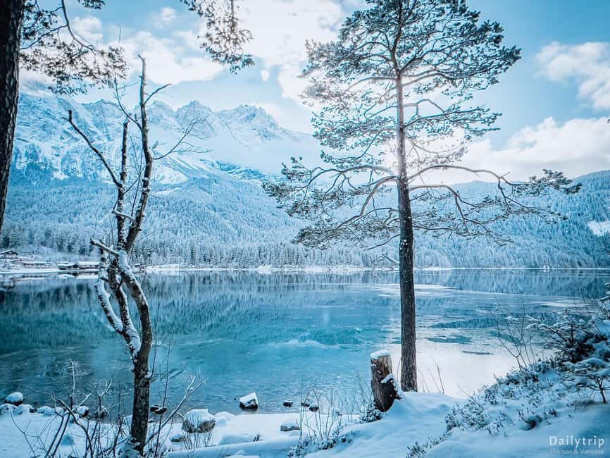 From Munich: Neuschwanstein & Zugspitze, Eibsee + Austria . - Stop at Grainau — a taste of Bavarian charm