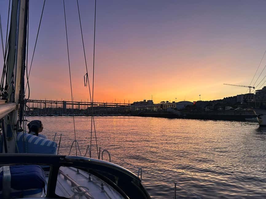 Lisbon: Private Sunset Sail for Two with Wine & Snacks - What You’ll Experience on Board