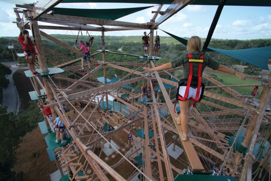 San Antonio: Twisted Trails Zip Rails, Ropes & Climbing Wall - Transitioning to the Zip Rails