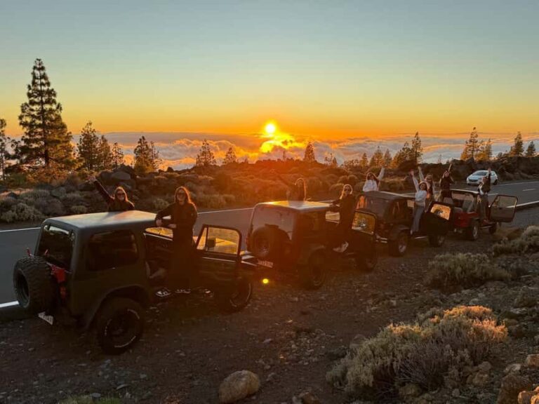 Tenerife: Jeep Wrangler Tour to Mount Teide, Day and Sunset - The Itinerary: From Scenic Roads to Volcanic Wonders