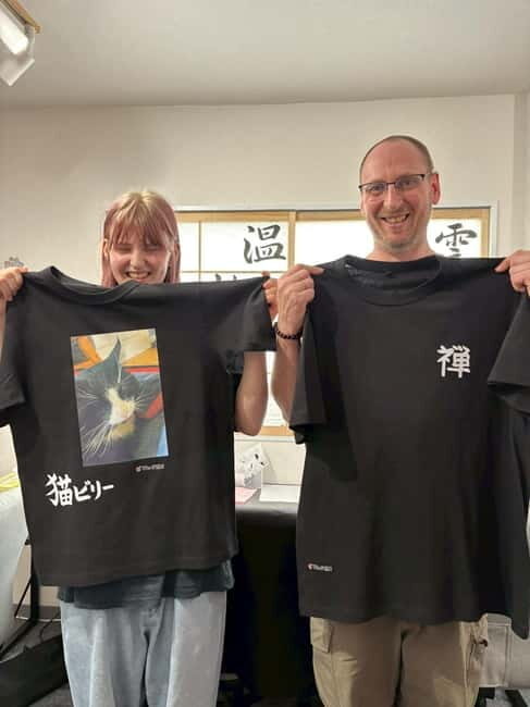 Calligraphy & print your calligraphy on a T-shirt. - Exploring the Calligraphy & T-shirt Printing Tour in Honshu