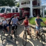 East Nashville Neighborhood E-bike Tour - Crossing the John Seigenthaler Pedestrian Bridge