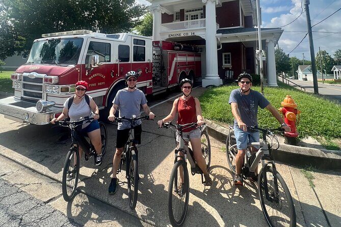 East Nashville Neighborhood E-bike Tour - Crossing the John Seigenthaler Pedestrian Bridge