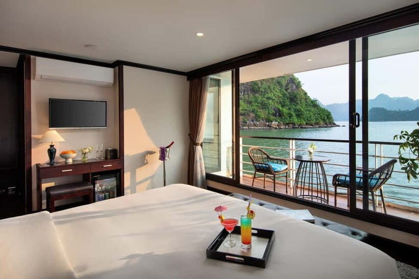 Explore Halong&Lan Ha Bay 5* cruise, classy-bathtub-balcony - The Allure of a 5-Star Cruise in Halong & Lan Ha Bay