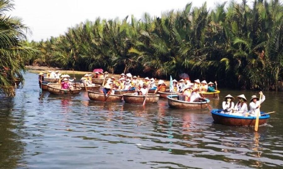 From Da Nang: Marble Mountain -Hoi An city -Basket Boat Ride - Discovering the Coconut Jungle