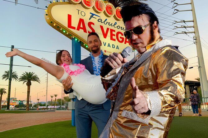 Gold Elvis Wedding or Vow Renewal at Las Vegas Sign - What’s Included & What’s Not