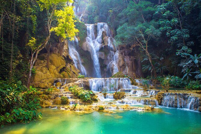 Kuangsi waterfall with sunset view Mekong cruiser Pakou Cave - The Value of This Tour