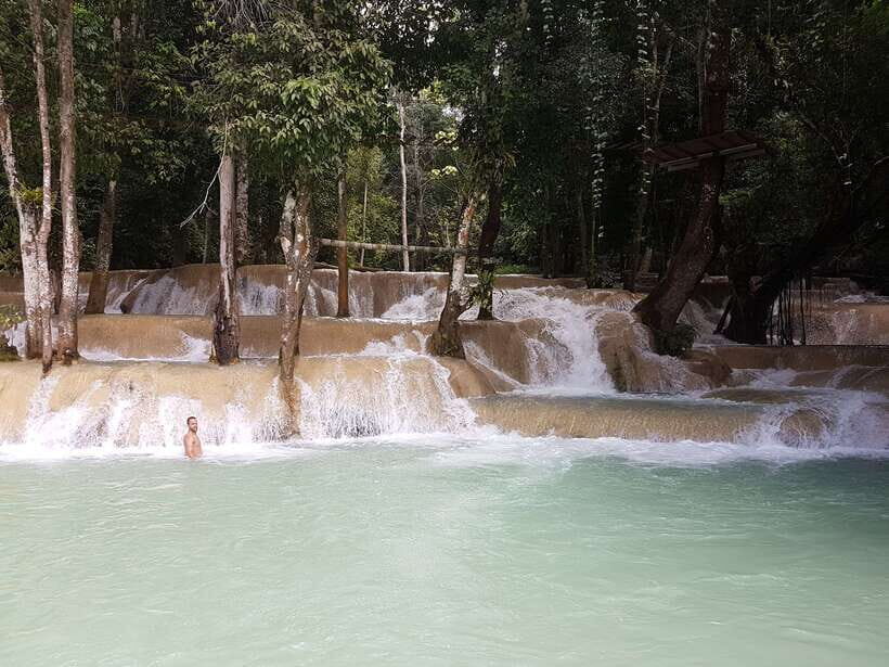 Luang Prabang: Rice Farm and Kuang Si Waterfall Tour - Itinerary Breakdown