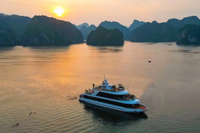 Stunning Sunset Lan Ha Bay on Luxury Cruise with Water Slide - Key Points