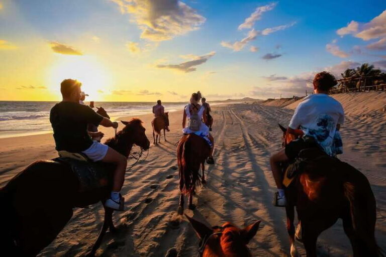 Sunset by Horse on the Beach - The Scenic Ride: From Fields to the Sea