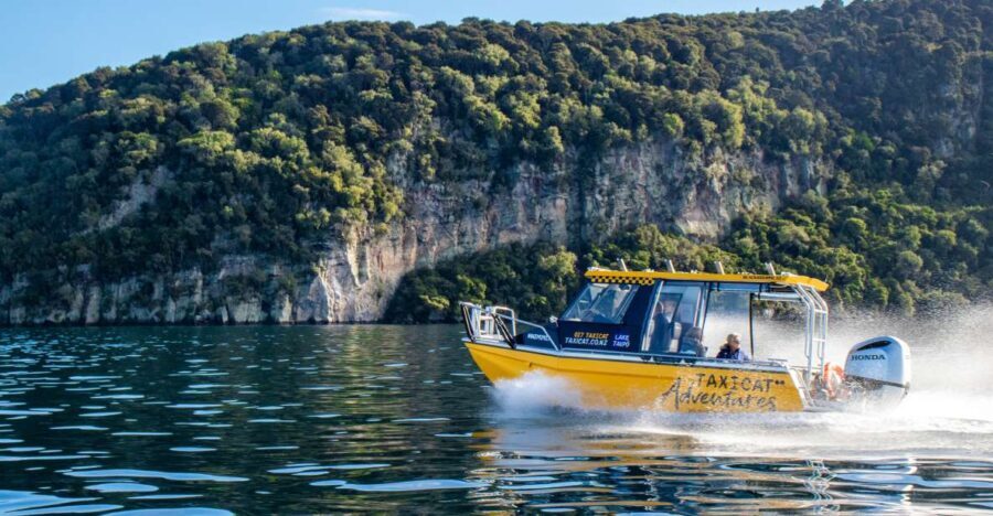 Taupo: Lake Taupo Western Bays Catamaran Tour with Bush Walk - The Secluded Beach and Bush Walk