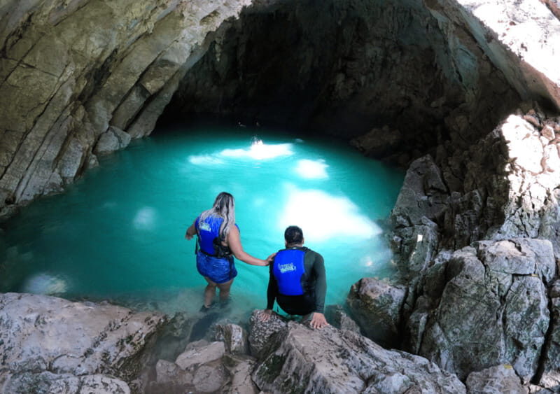 Water adventure: Tamul waterfall and Water Cave cenote. - The Panga Ride and Tampaón River
