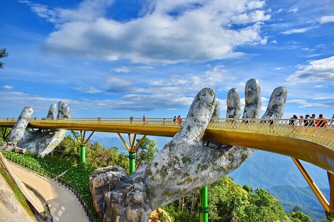 From Hoi An: My Son Sanctuary - Golden Bridge by Private Car - The Iconic Golden Bridge: Sash-Style Architecture at Ba Na Hills