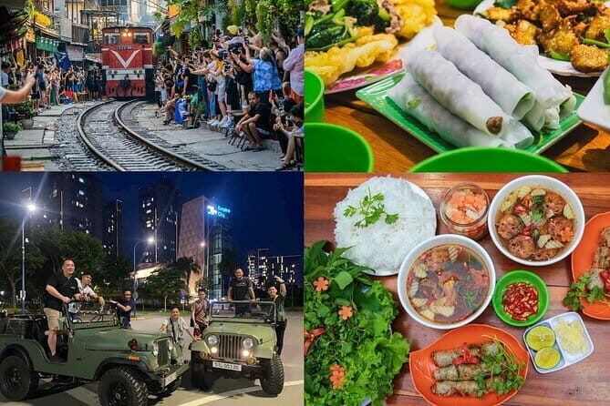 Hanoi Jeep Night Street Foodie Tour, Train Street and Egg Coffee - Duration and Group Size