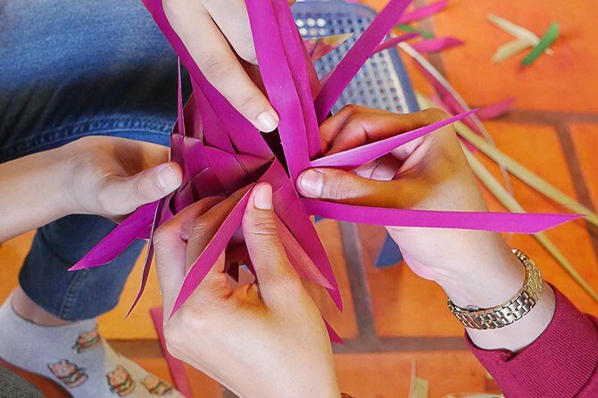Smok weaving DIY activity from sugar palm leaf - The Setting and Accessibility