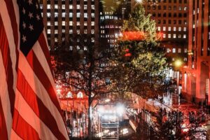 Tree Lighting Ceremony Indoor Viewing from 45 Rockefeller Center