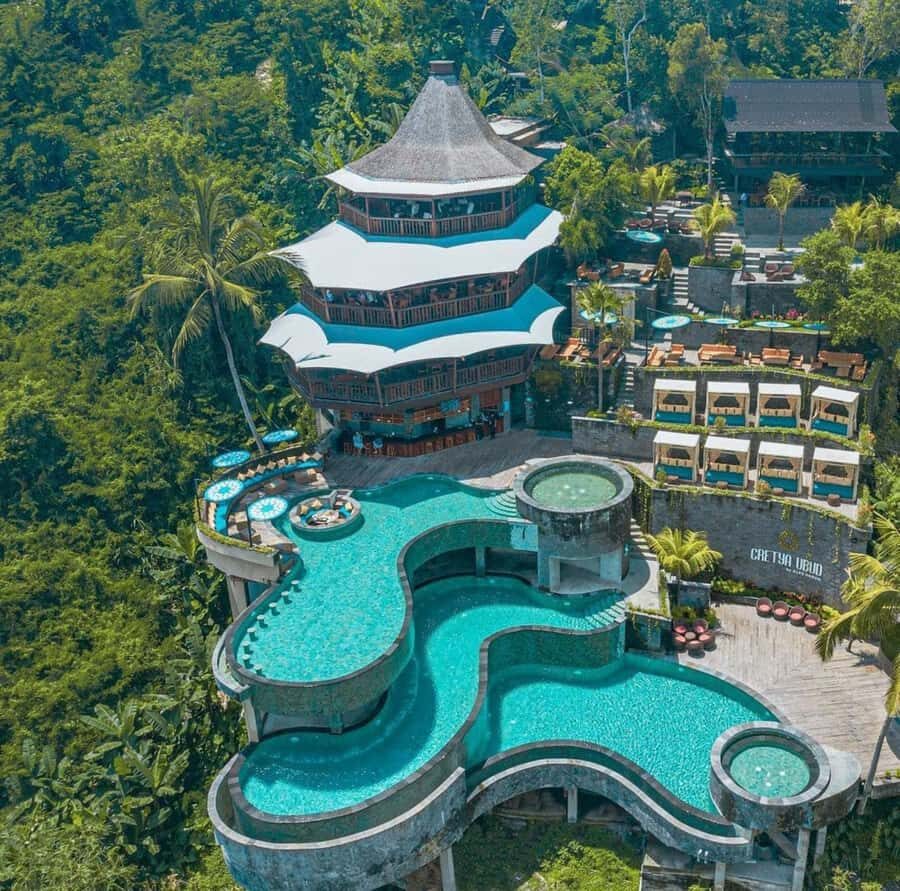 Bali: Kintamani Cafe, Waterfall, Temple and Cretya Ubud Tour - Sacred Water Temple and Ubud Waterfall