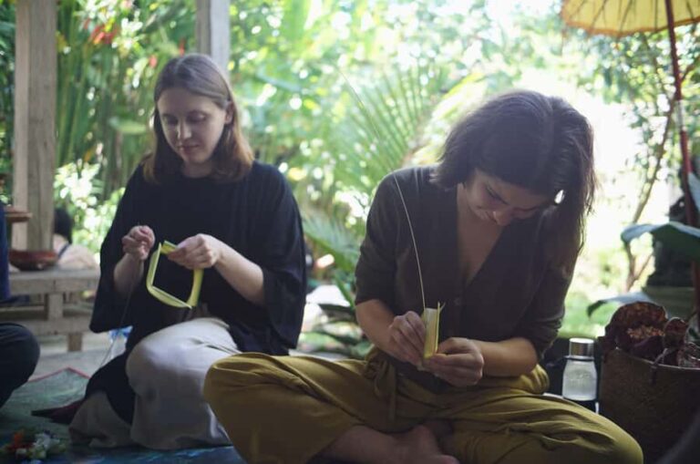 Balinese Offering Making, Meditation & Purification in Ubud - A Detailed Look at the Experience