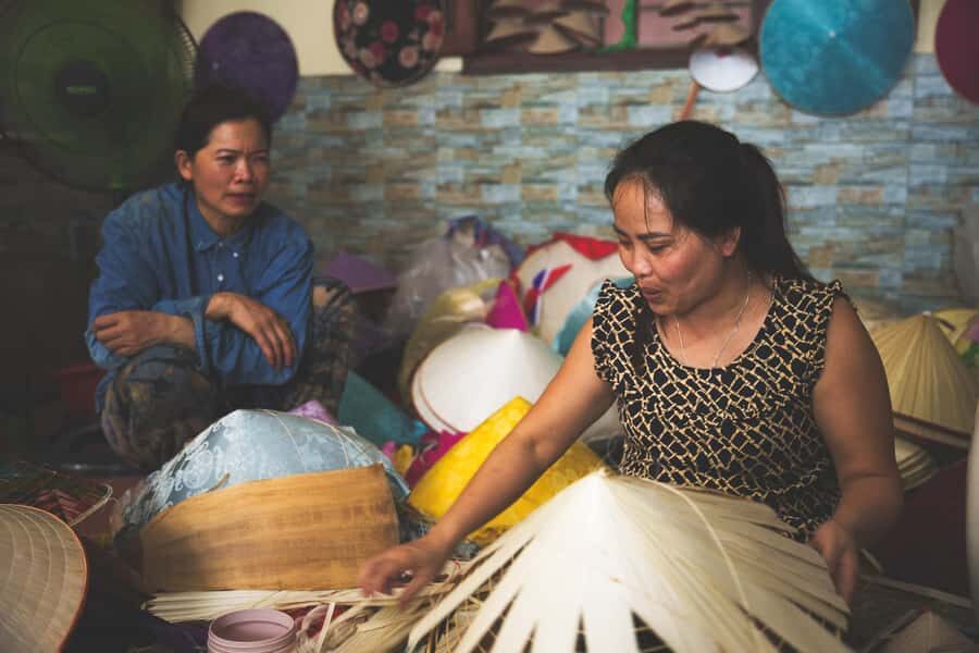 Hanoi: Huu Bang Village Carpentry or Hat & Incense Village - The Charm of Conical Hat Making in Chuong Village
