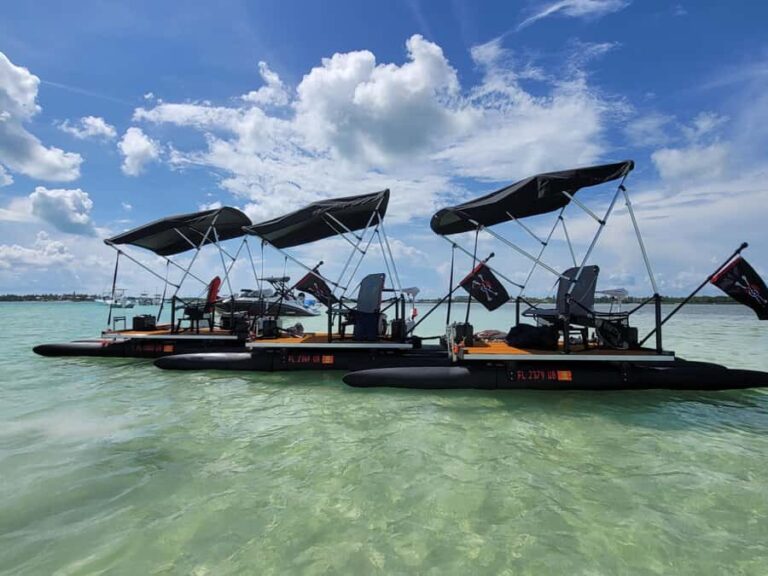 Key Largo: Mini Pontoon  Drive Your Boat + Beach Pass - The Private Beach Experience: Relax and Rejuvenate