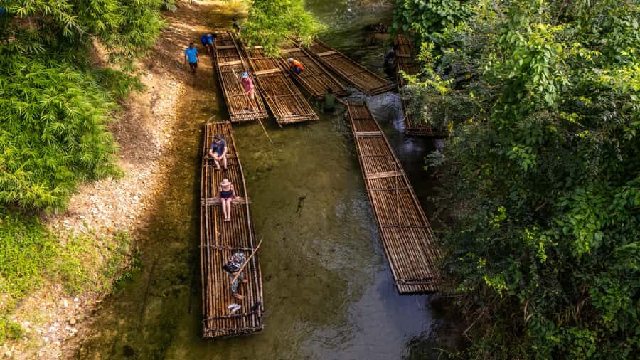Khao Lak: Elephant Camp, Bamboo Rafting, and Waterfall Tour - Elephant Camp: Respectful Encounters with Gentle Giants