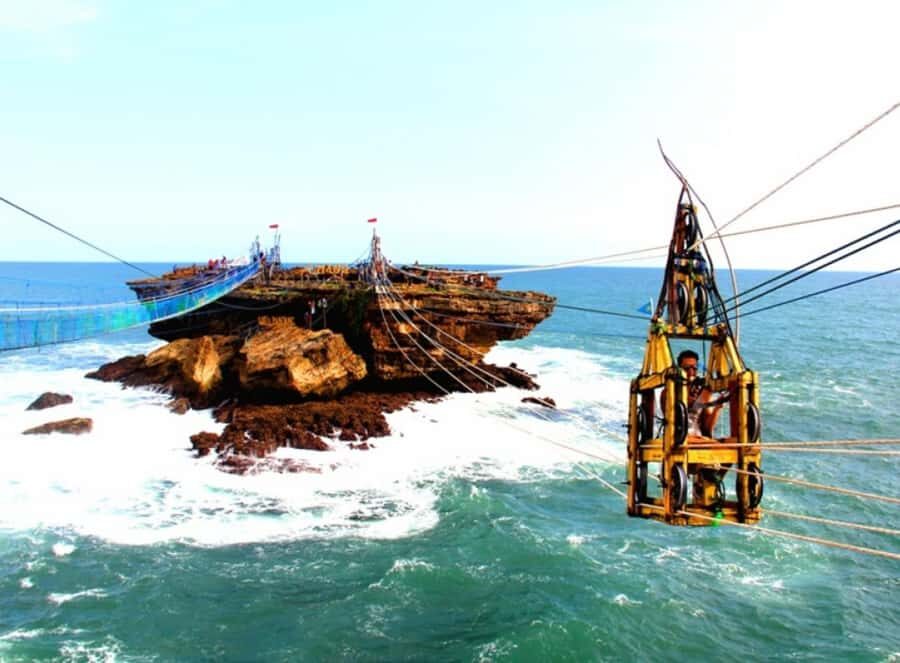 YOGYAKARTA; TIMANG BEACH ANDI SRI GETUK WATERFALL - The Thrill of the Suspension Bridge and Sea Crossing