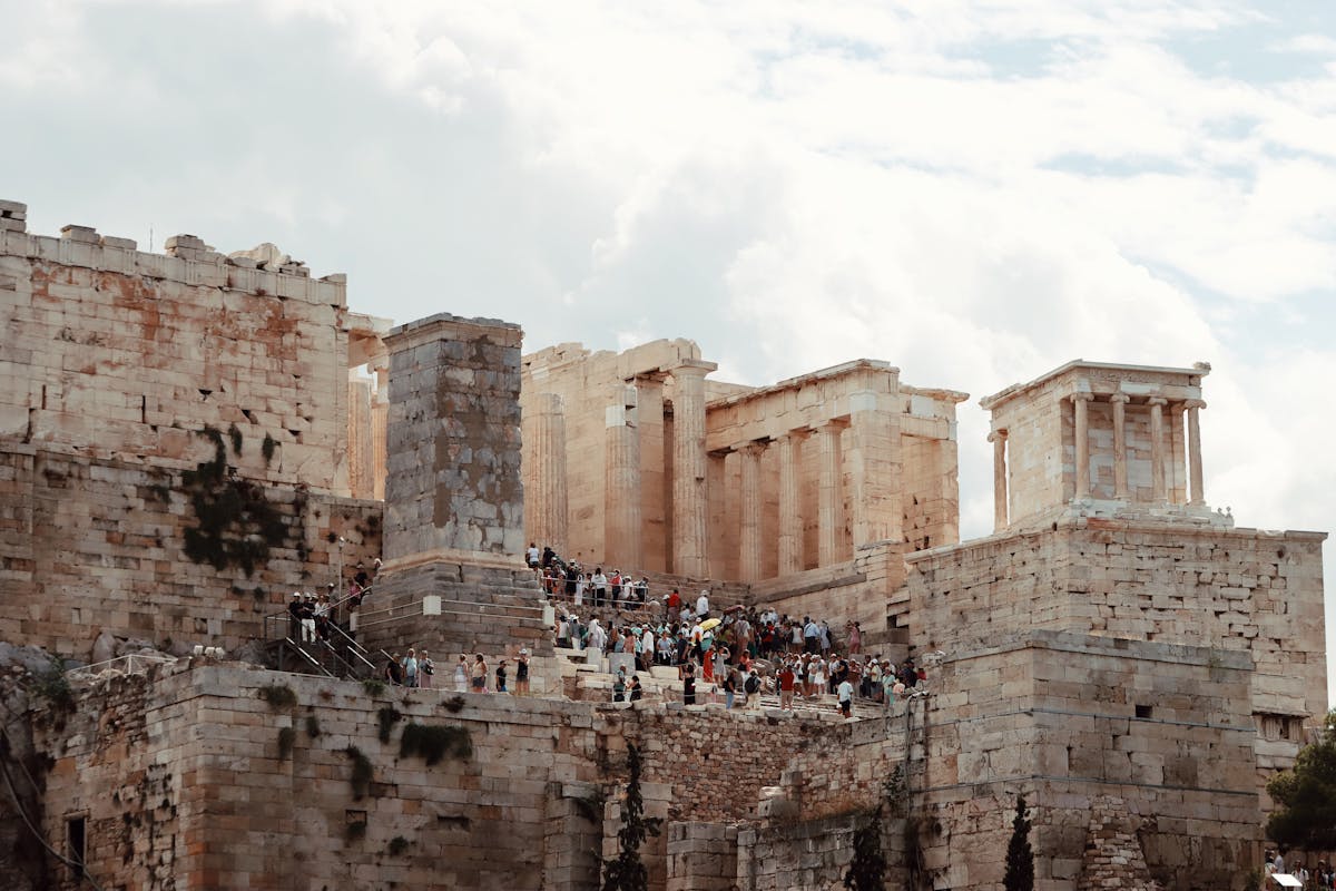 The Parthenon temple on the Acropolis hill in Athens Greece