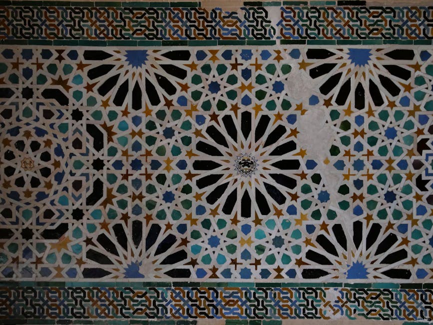 Islamic tile design from Alhambra Granada