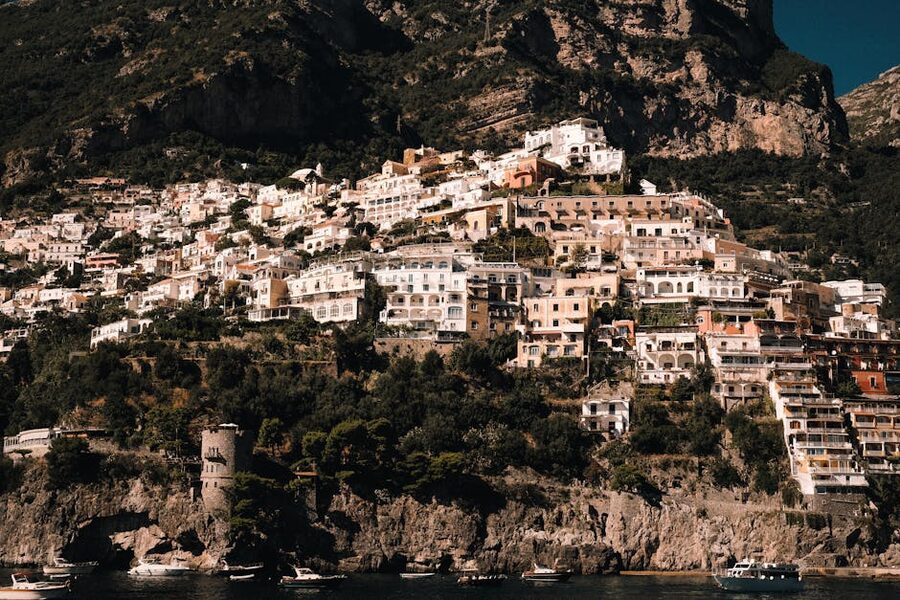 Amalfi Coast buildings on steep cliffs