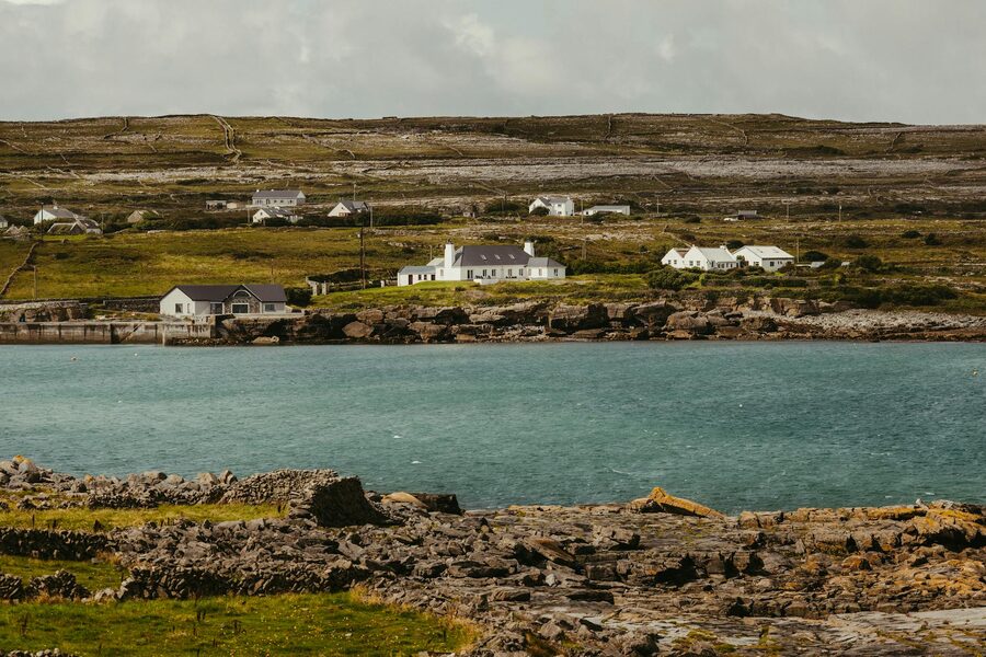 Rugged coastline of the Aran Islands with Atlantic waves