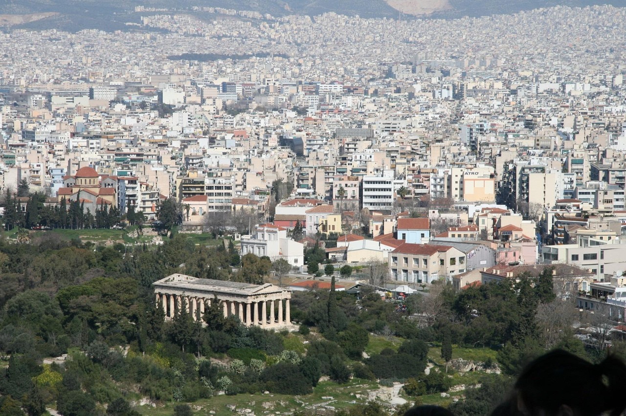 Ancient landmark ruins in Athens