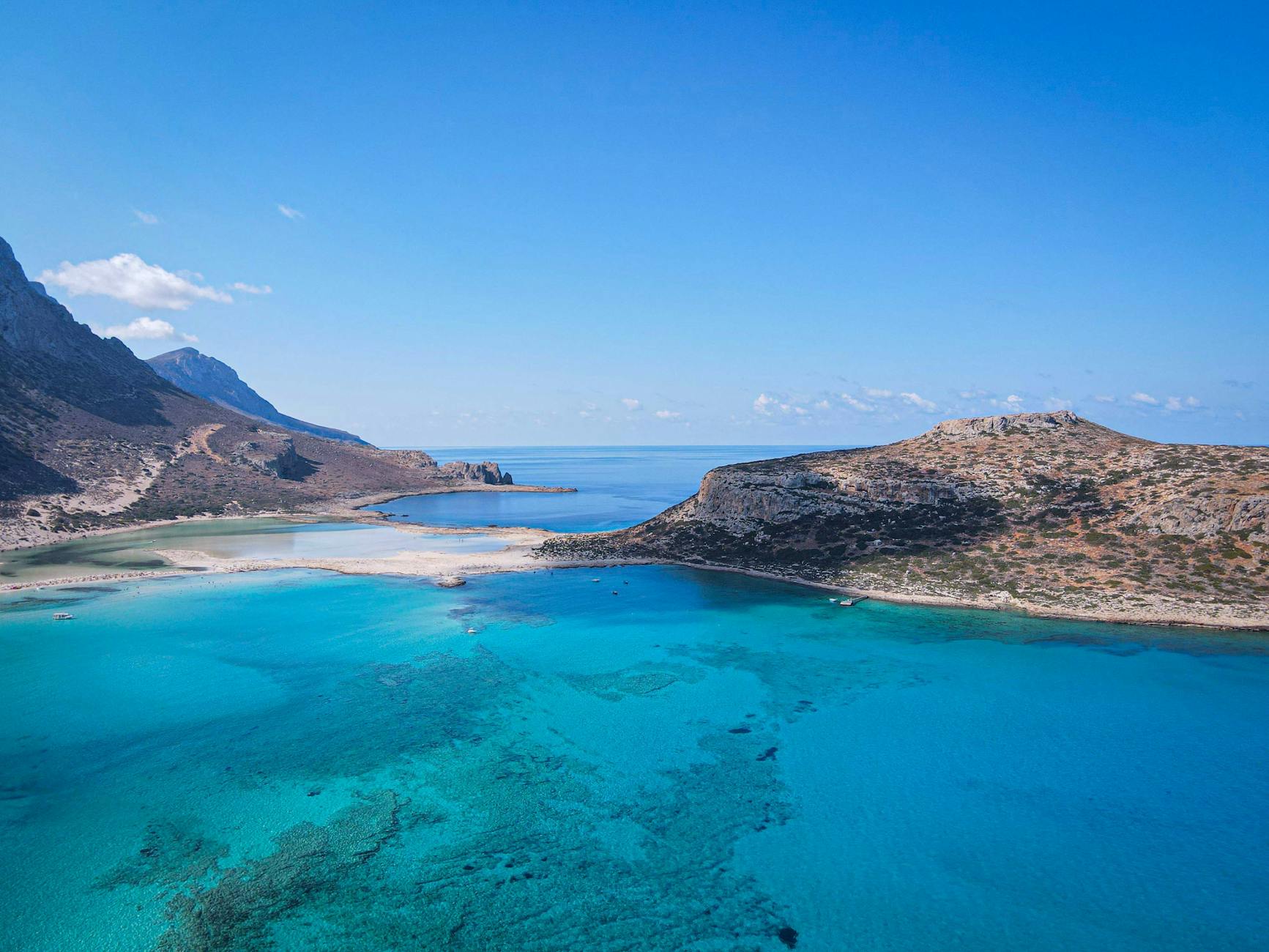 Crystal-clear waters of Balos Lagoon