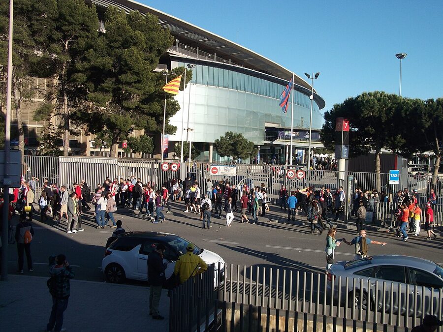 Camp Nou stadium exterior in Barcelona