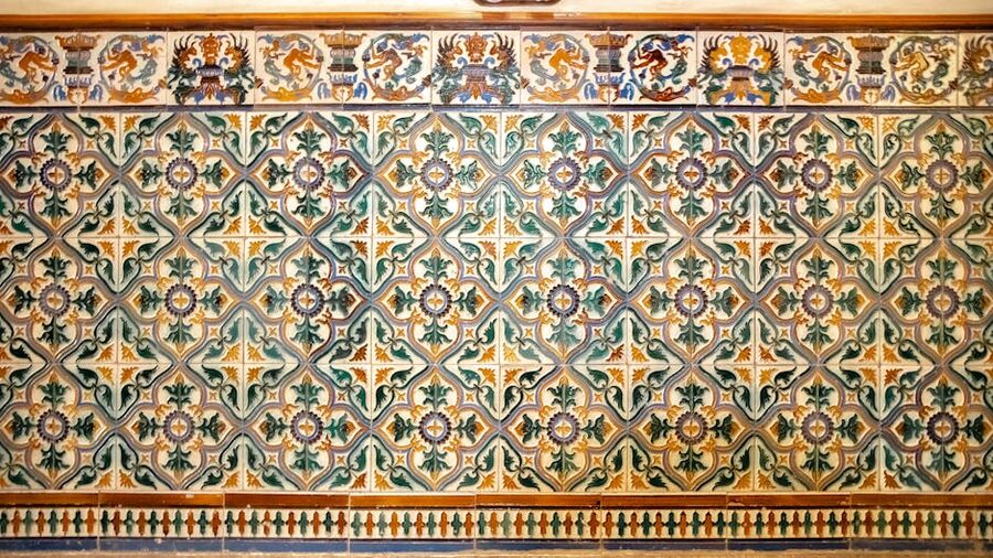 Barcelona Moorish mosaic tile wall