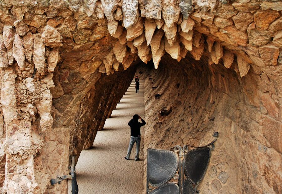 Stone arches at Park Güell Barcelona