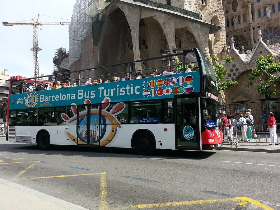 Barcelona Bus Turístic on the red route through the city