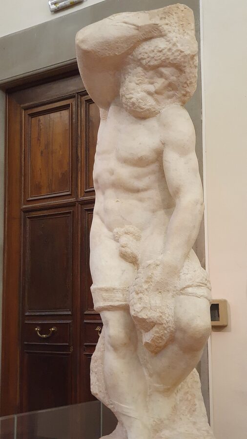 Bearded Slave by Michelangelo at the Accademia Gallery Florence