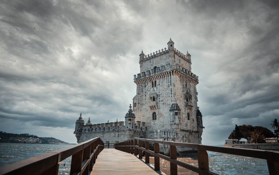 Belem Tower with wooden bridge approach