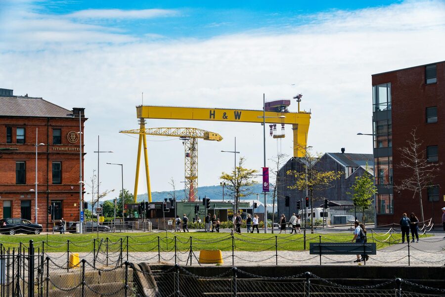 Harland and Wolff crane near the Titanic Hotel in Belfast