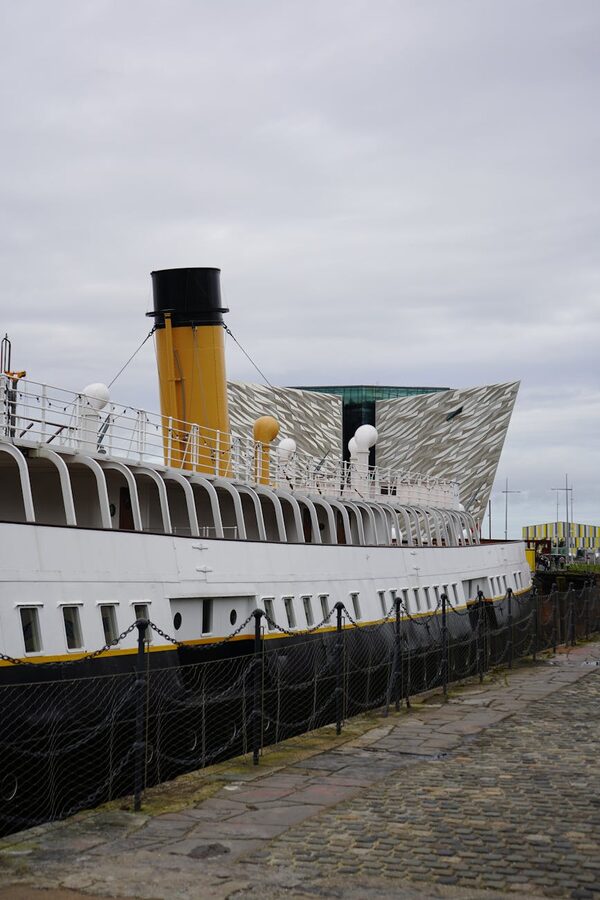 Historic ship docked at the Titanic Quarter in Belfast