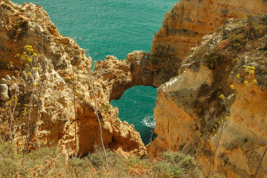 Rock formations of Ponta da Piedade in Lagos Algarve Portugal