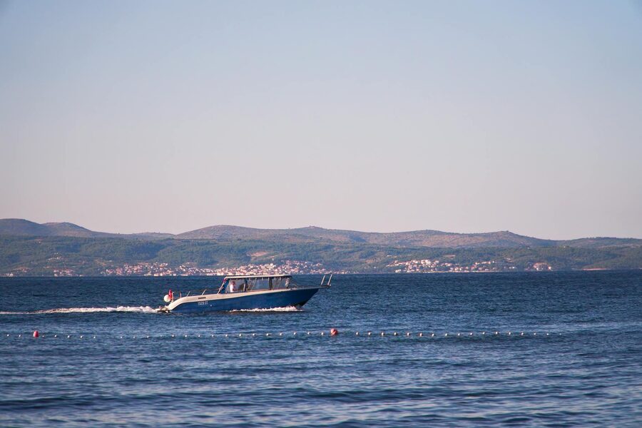 Speedboat on open sea