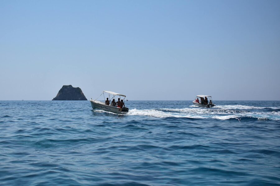 Speedboats on clear Mediterranean waters