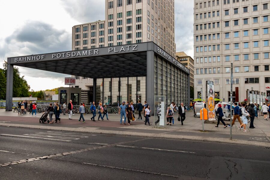 People walking near Potsdamer Platz station in Berlin