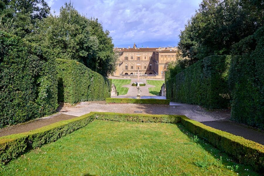 Boboli Gardens with palace view