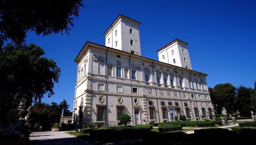 The Borghese Gallery building exterior in Rome, Italy